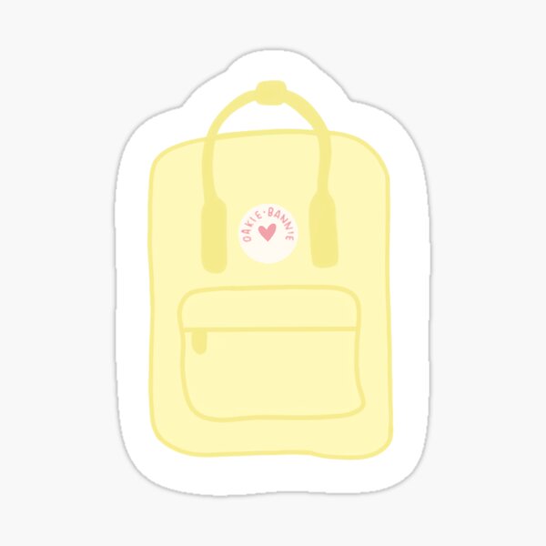 "Pastel Yellow Backpack" Sticker by allielibby | Redbubble