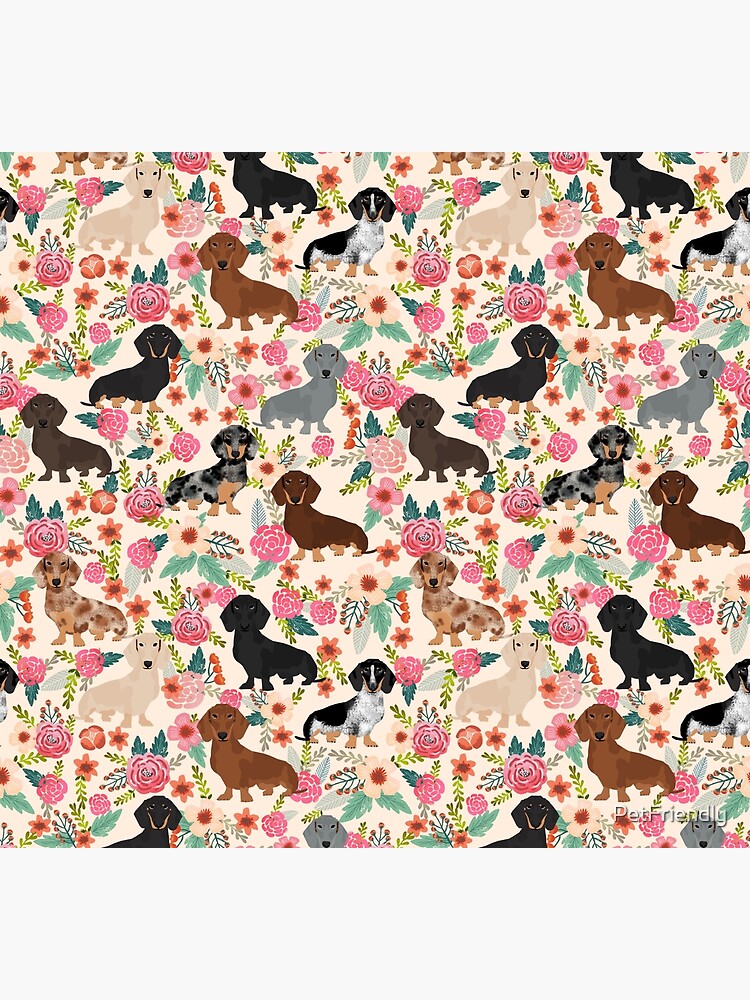 Dachshund floral dog breed pet patterns doxie dachsie gifts must haves ...