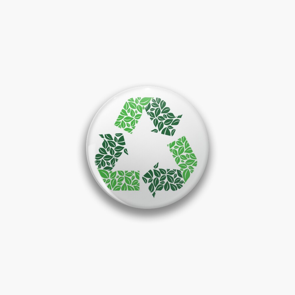 "Recycle Symbol - Sustainable Go Green " Pin for Sale by KarolinaPaz ...