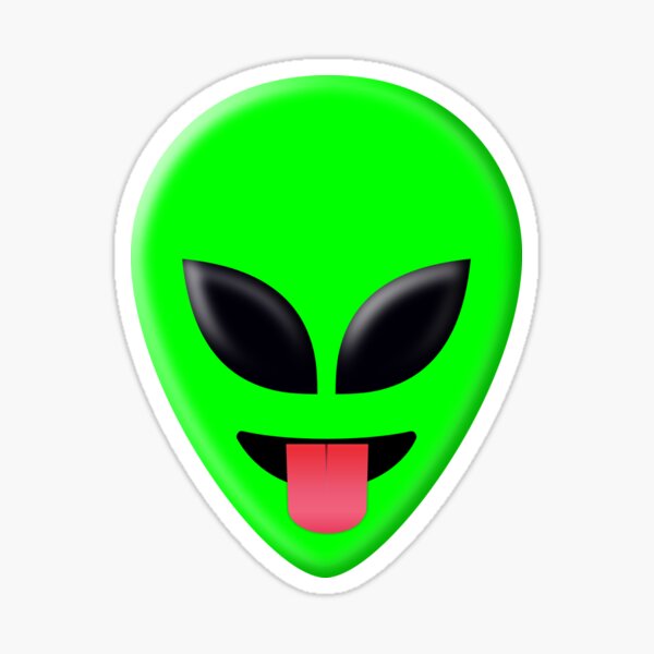 "Alien Head Tongue Out Emoji" Sticker by williamcuccio | Redbubble