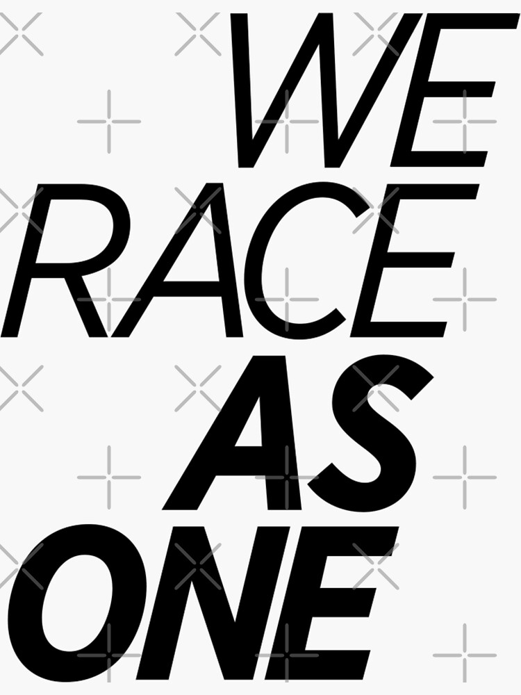 "we race together (black)" Sticker for Sale by bubacf | Redbubble
