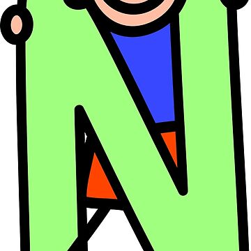 "Letter N for Boys alphabet Kids Colorful Cartoon Character" Poster for ...