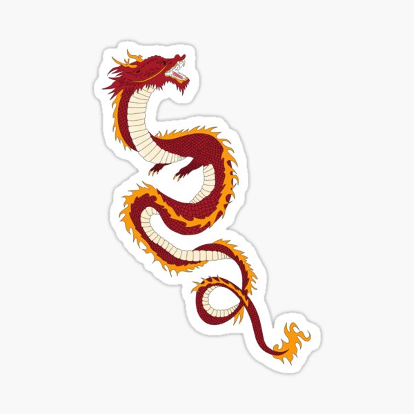 "Fire Dragon" Sticker by lovemishi | Redbubble