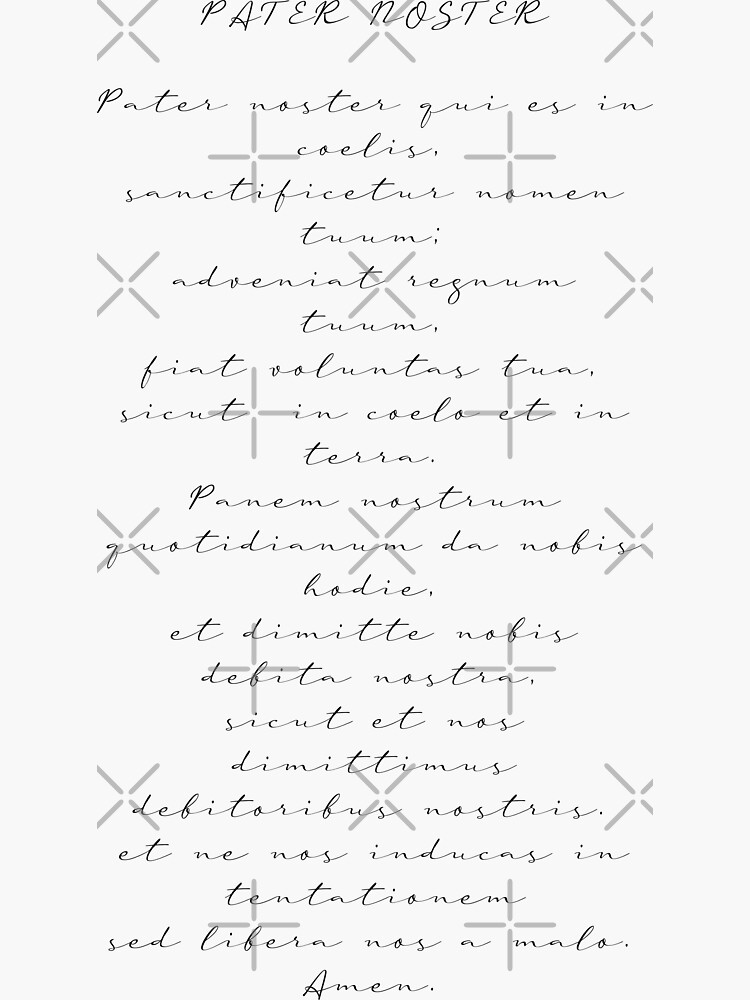 "Our father in latin" Sticker for Sale by Lupappdesigns | Redbubble