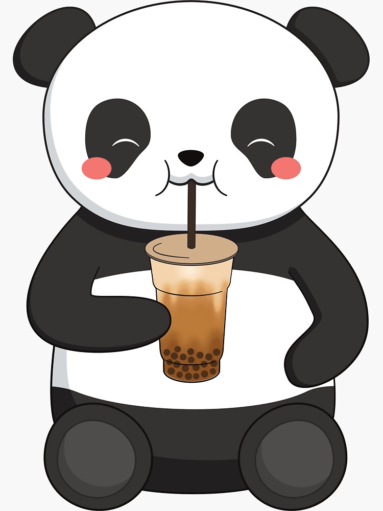 "Panda drinking Bubble Tea" Sticker for Sale by jcgampert | Redbubble