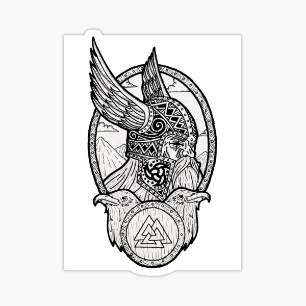 "Odin" Sticker for Sale by Amylou-tattoo | Redbubble