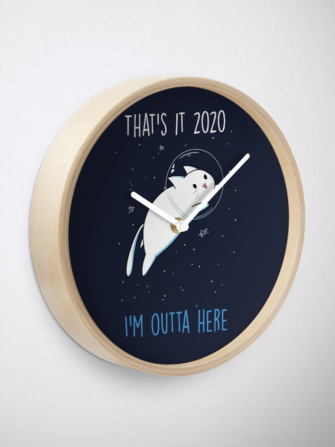 "That’s It 2020, I’m Outta Here ( navy )" Clock for Sale by Think ...