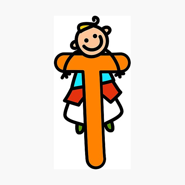 "Letter T for Boys alphabet Kids Colorful Cartoon Character ...