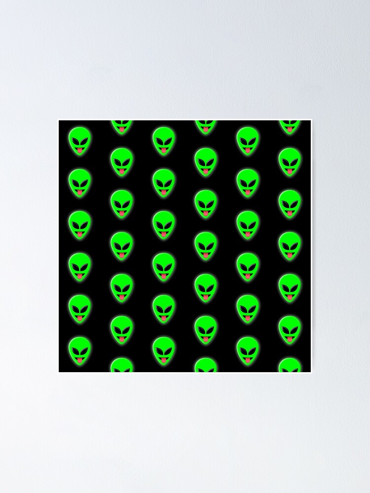 "Alien Head Tongue Out Emoji Pattern" Poster by williamcuccio | Redbubble