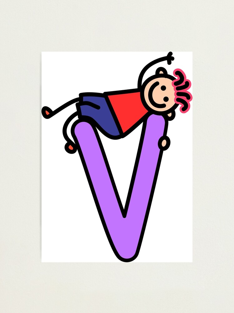 "Letter V for Boys alphabet Kids Colorful Cartoon Character ...