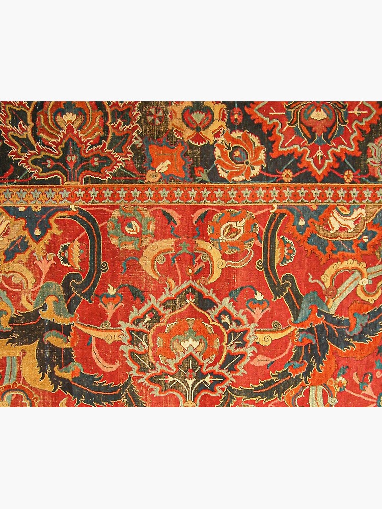 "Red Arabic Rug I // 17th Century Colorful Firey Red Light Teal ...