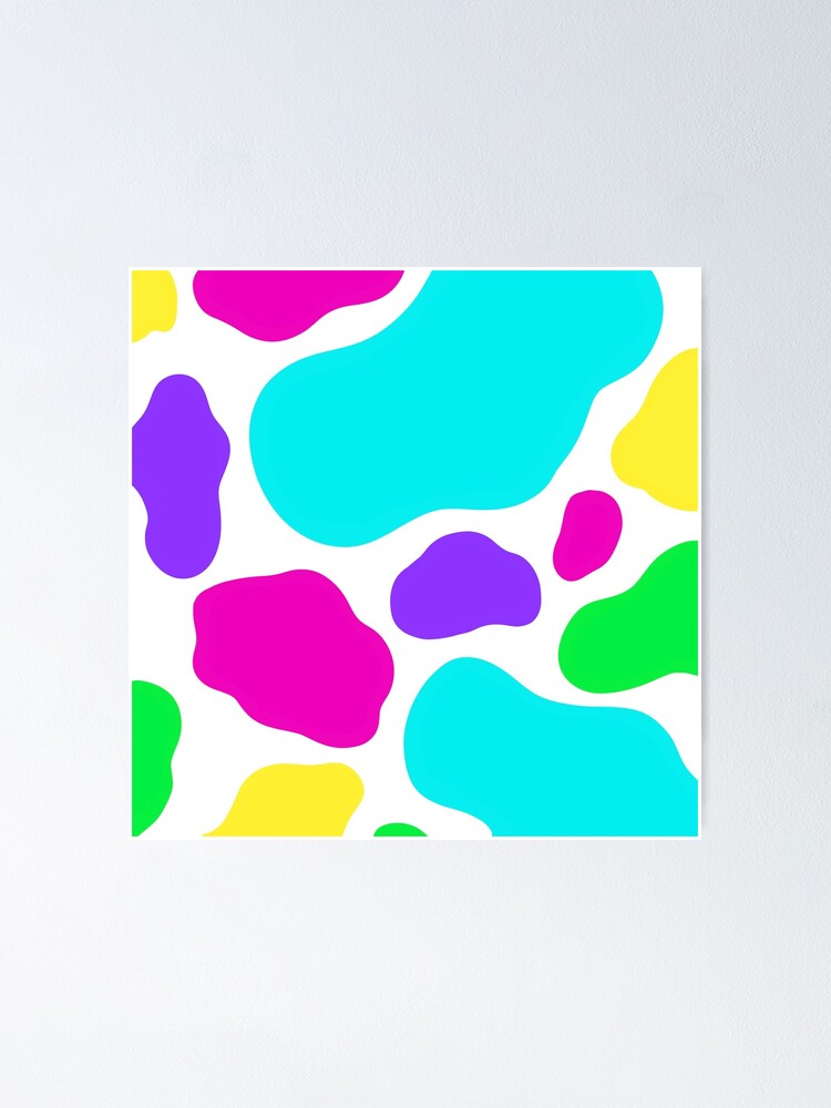 "Neon cow print " Poster for Sale by DrawingsByWS | Redbubble