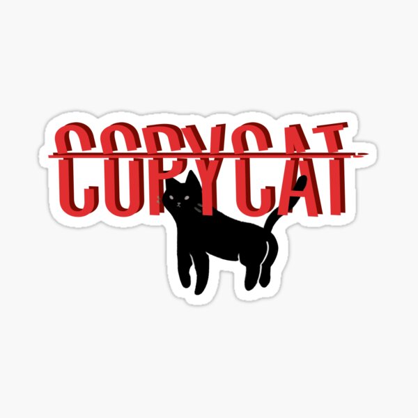 "Copycat red letters + black cat" Sticker for Sale by Gaby--- | Redbubble