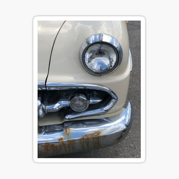 "Vintage white car " Sticker for Sale by PicsByMi | Redbubble