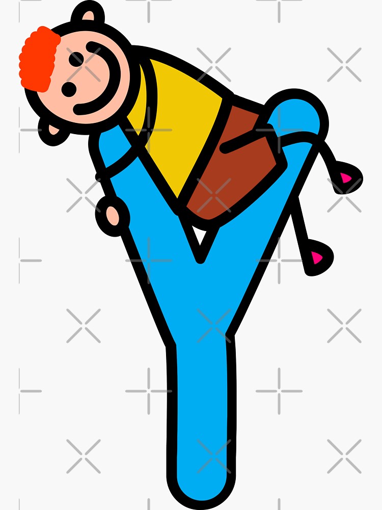 Pegatina «Letra Y para niños alfabeto Personaje de dibujos animados ...