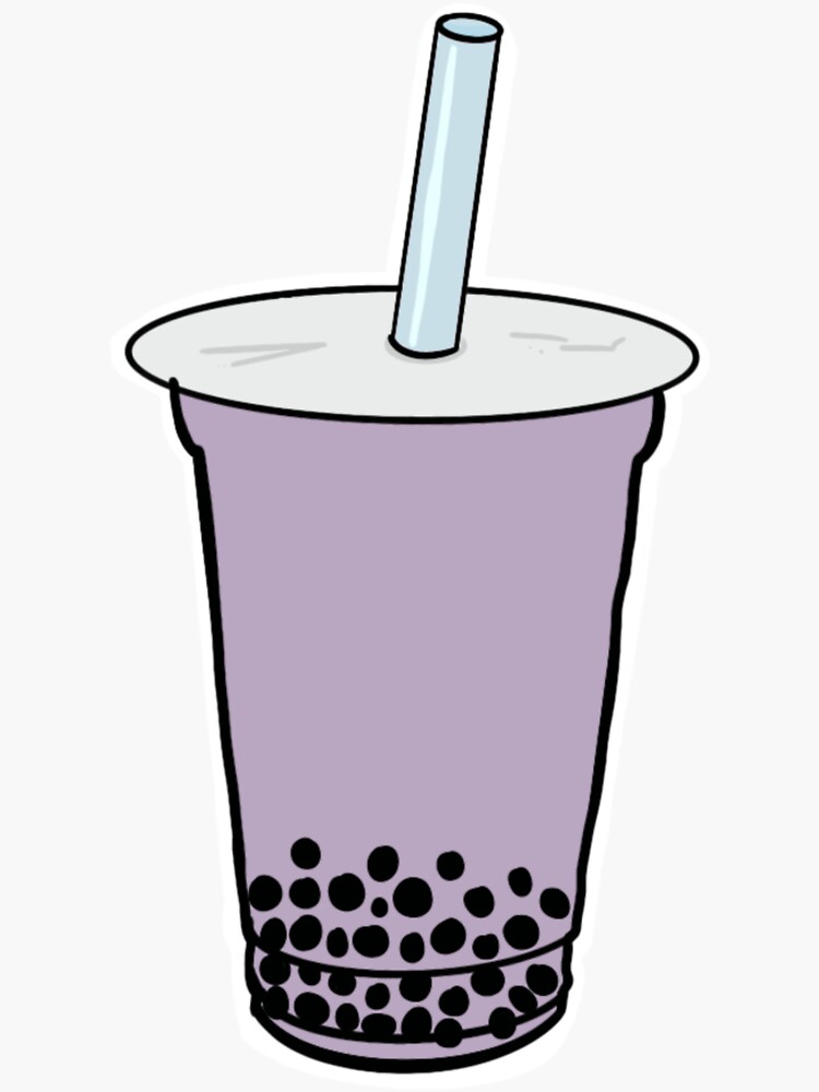"Taro Milk Tea Boba" Sticker for Sale by CarolineJane9 | Redbubble