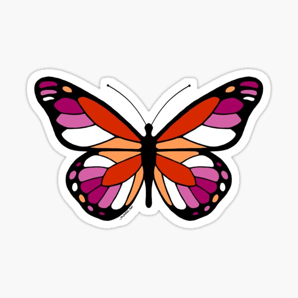 "Lesbian Pride Butterfly" Sticker for Sale by jojobee-art | Redbubble