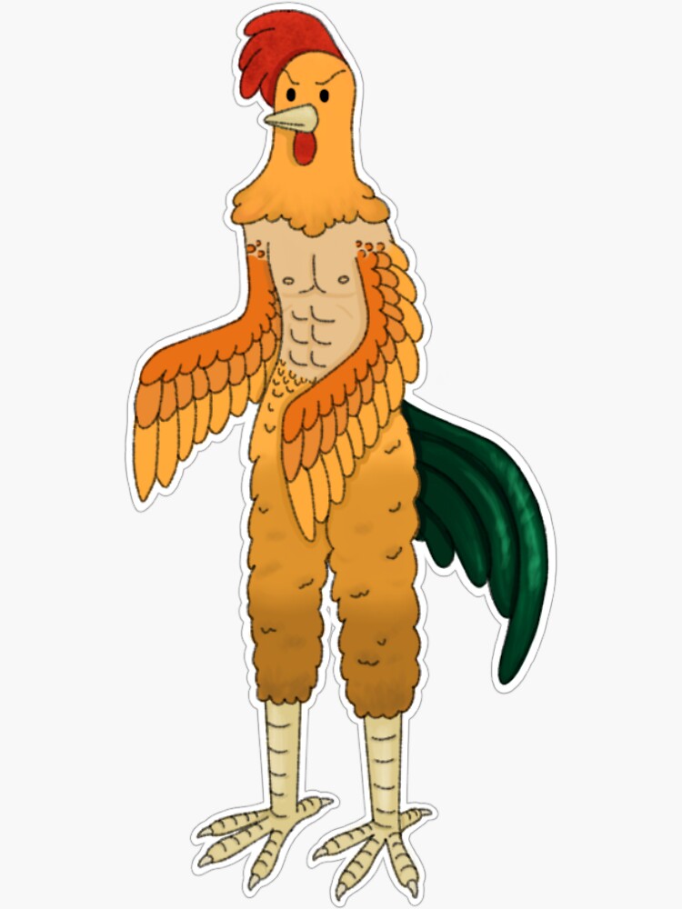 "Chicken-Man" Sticker for Sale by ensdraws | Redbubble
