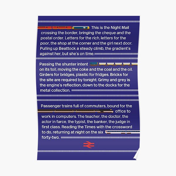 "British Rail Night Mail" Poster for Sale by DesignByMH | Redbubble