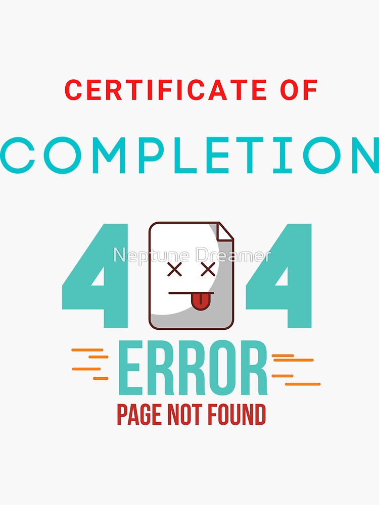 "Certificate Of Completion Failure Black" Sticker by alamicrodev ...