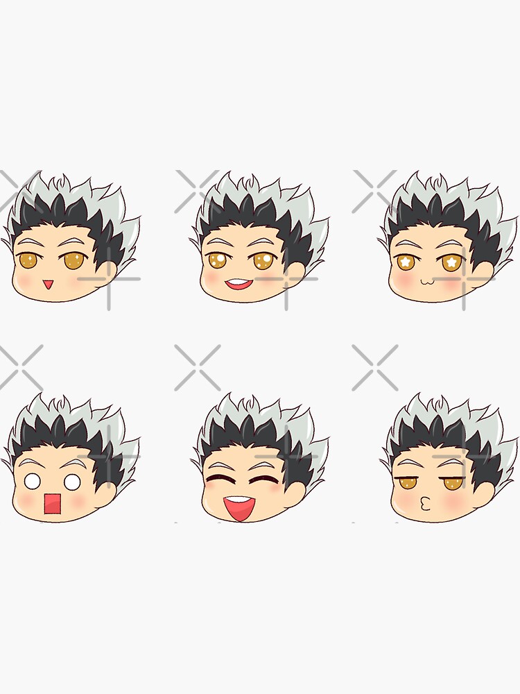 Pegatina «Haikyuu !! Chibi Bokuto Pack 1» de restingpotatoes | Redbubble