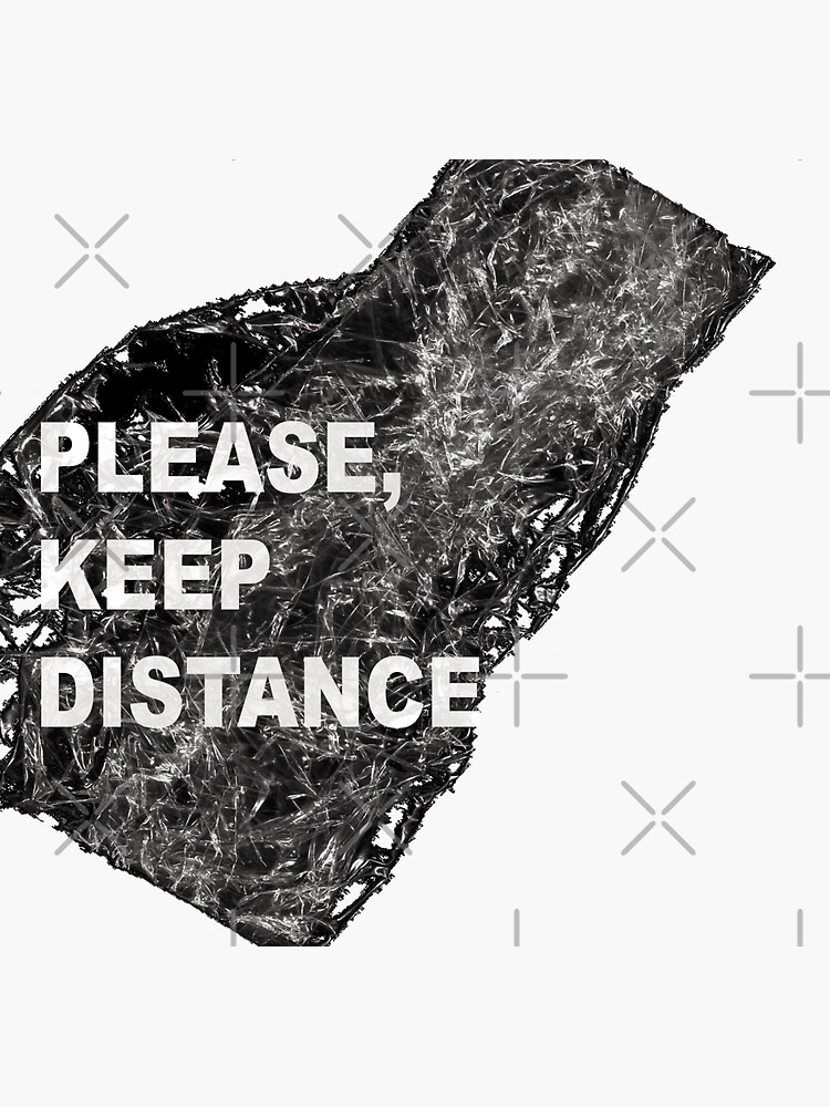 "Please, Keep distance." Sticker for Sale by mathildaart | Redbubble