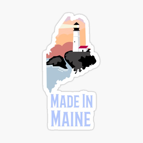 "Made in Maine| Lighthouse Illustation" Sticker for Sale by modernzen ...