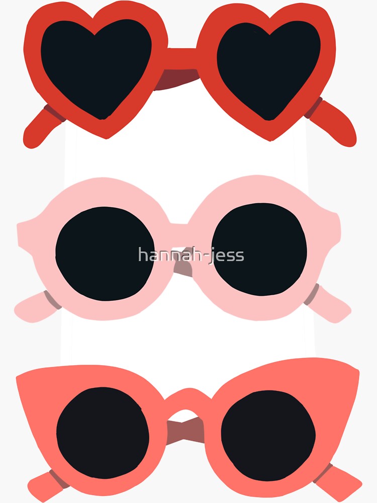 "Sunglasses Stickers" Sticker for Sale by hannah-jess | Redbubble