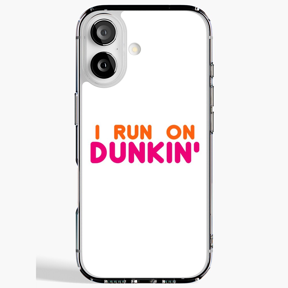 "i run on dunkin' quote" Sticker for Sale by kaykiser | Redbubble