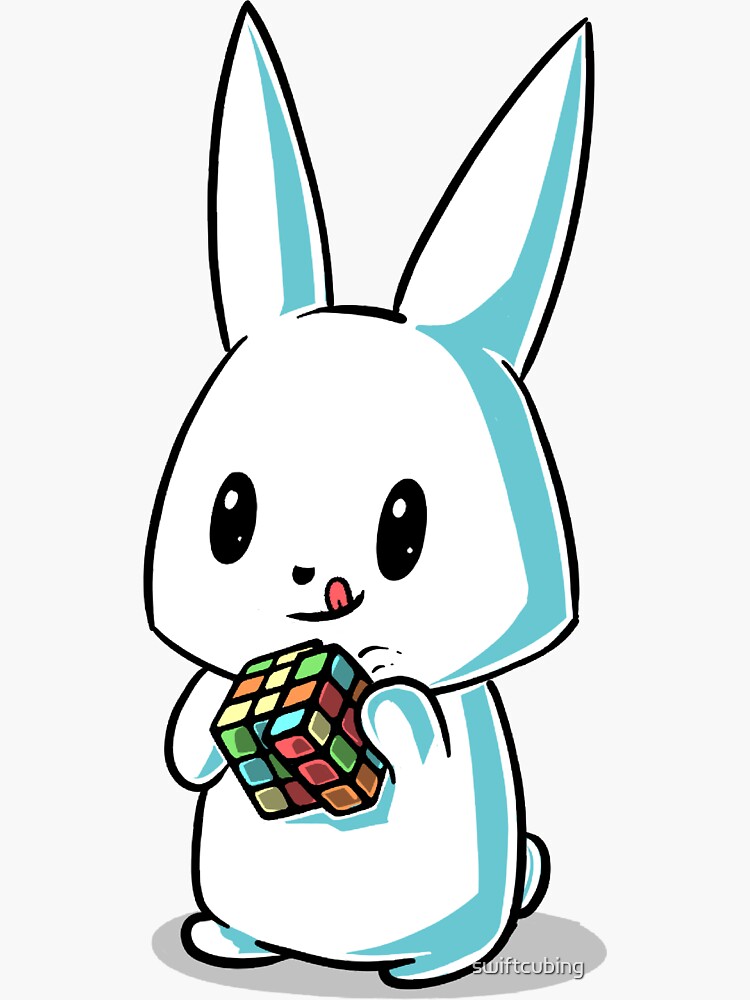 "Cuber Bunny - Speedcubing Bunny Design" Sticker von swiftcubing ...
