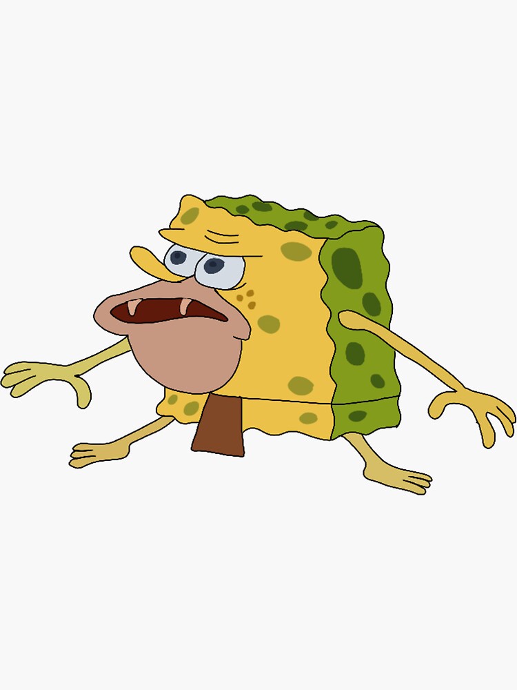 "Caveman Spongebob" Sticker for Sale by s-barrero-art | Redbubble