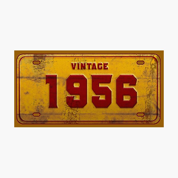 "1956 Retro Style Number Plate" Photographic Print by Khoulio | Redbubble