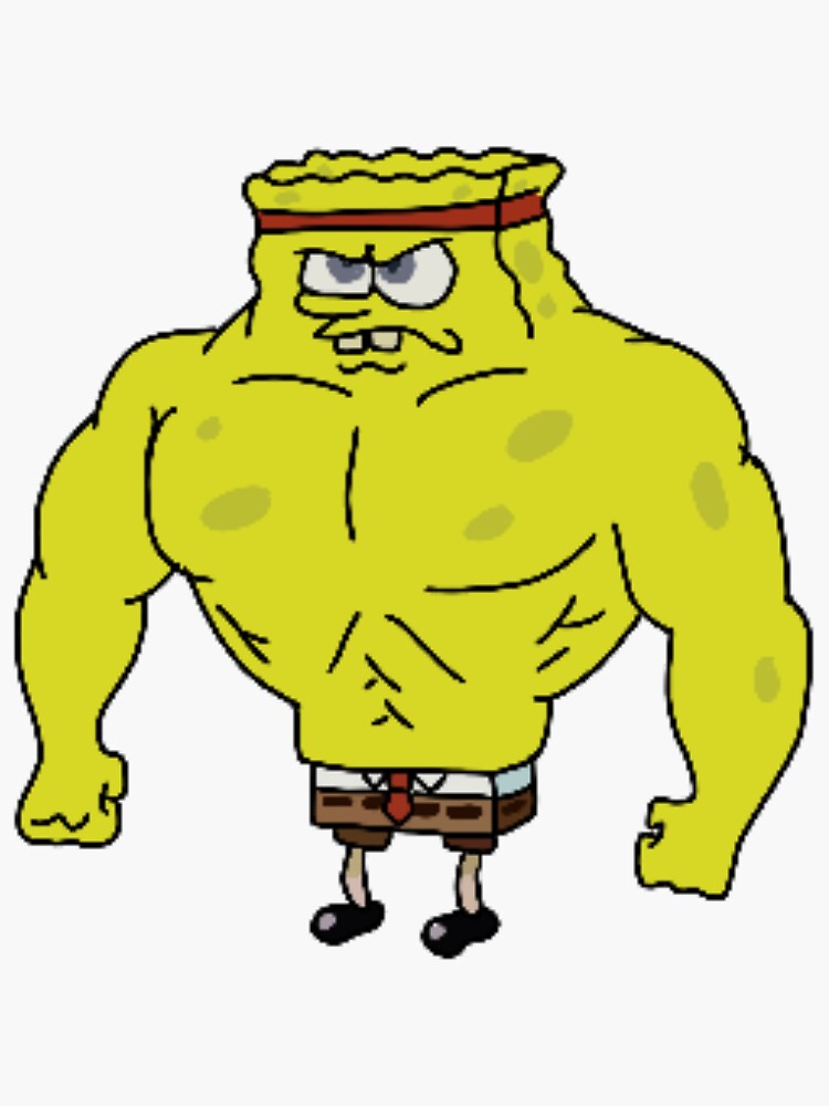 "Strong Spongebob" Sticker for Sale by s-barrero-art | Redbubble