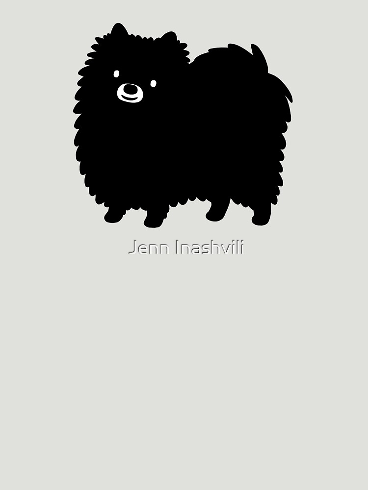 "Cute Fluffy Black Pomeranian Cartoon Dog" T-shirt for Sale by ...
