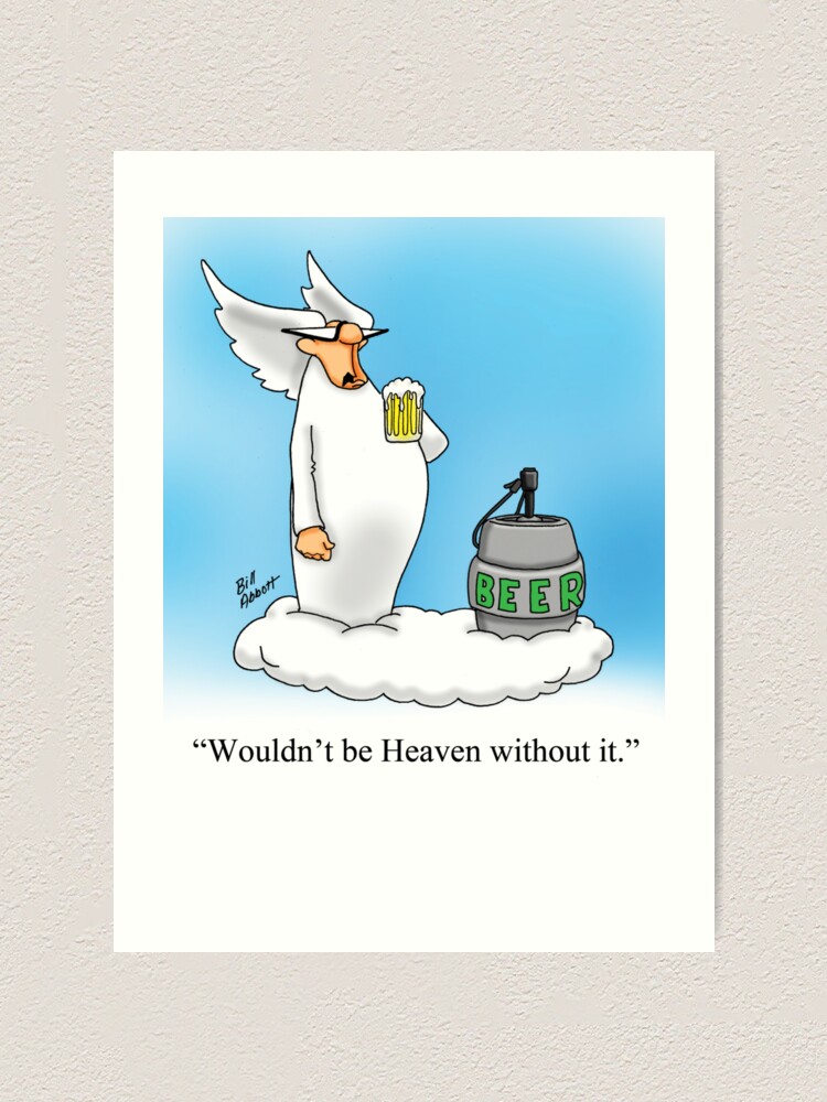 "Funny Angel Beer Drinking Cartoon!" Art Print for Sale by spectickles ...