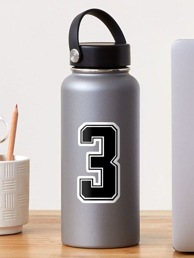 "Jersey Number Three" Sticker for Sale by stay-grateful | Redbubble
