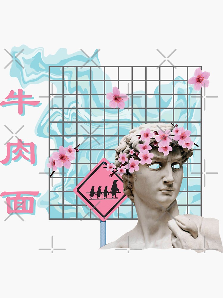 "Vaporwave Aesthetic David Statue" Sticker for Sale by designsbyegg ...
