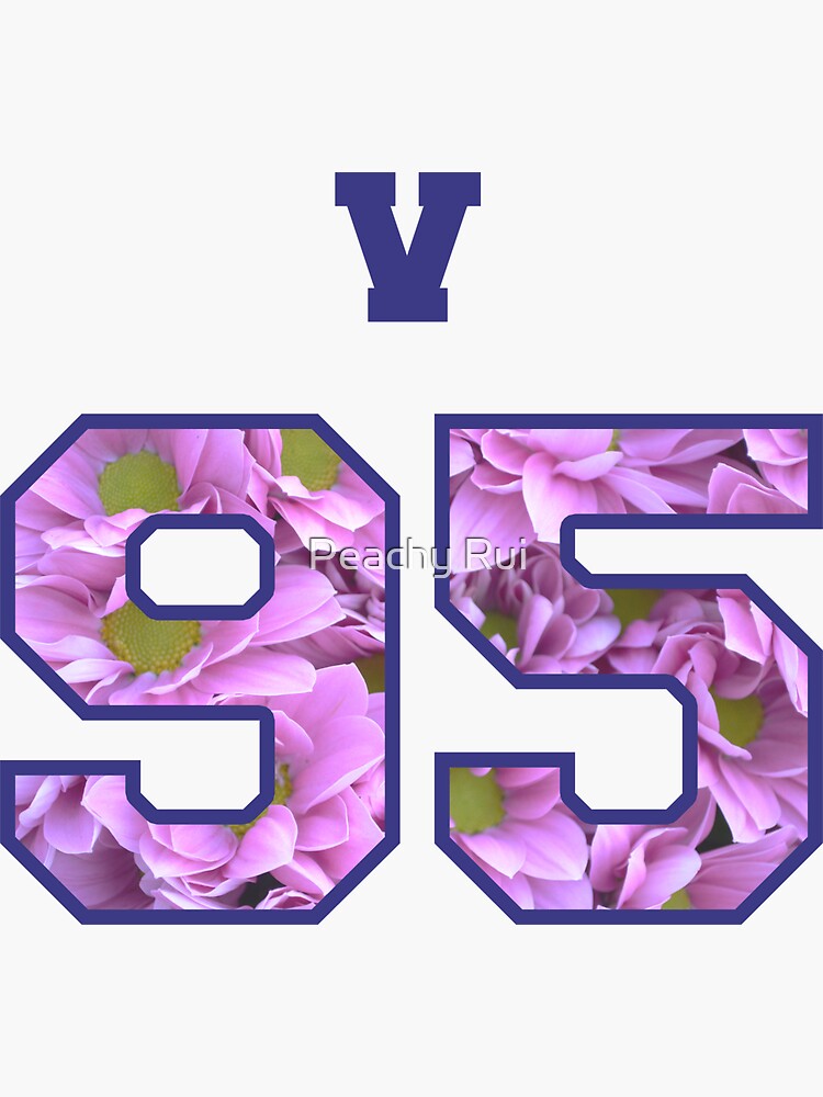 "BTS- V 95 Line Flower Design" Sticker for Sale by Cloakandbadger ...