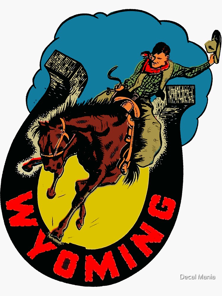 "Vintage Wyoming Decal" Sticker for Sale by zsonn | Redbubble