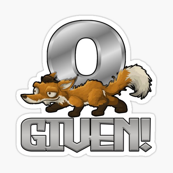"0 Fox Given" Sticker for Sale by Elfyau | Redbubble