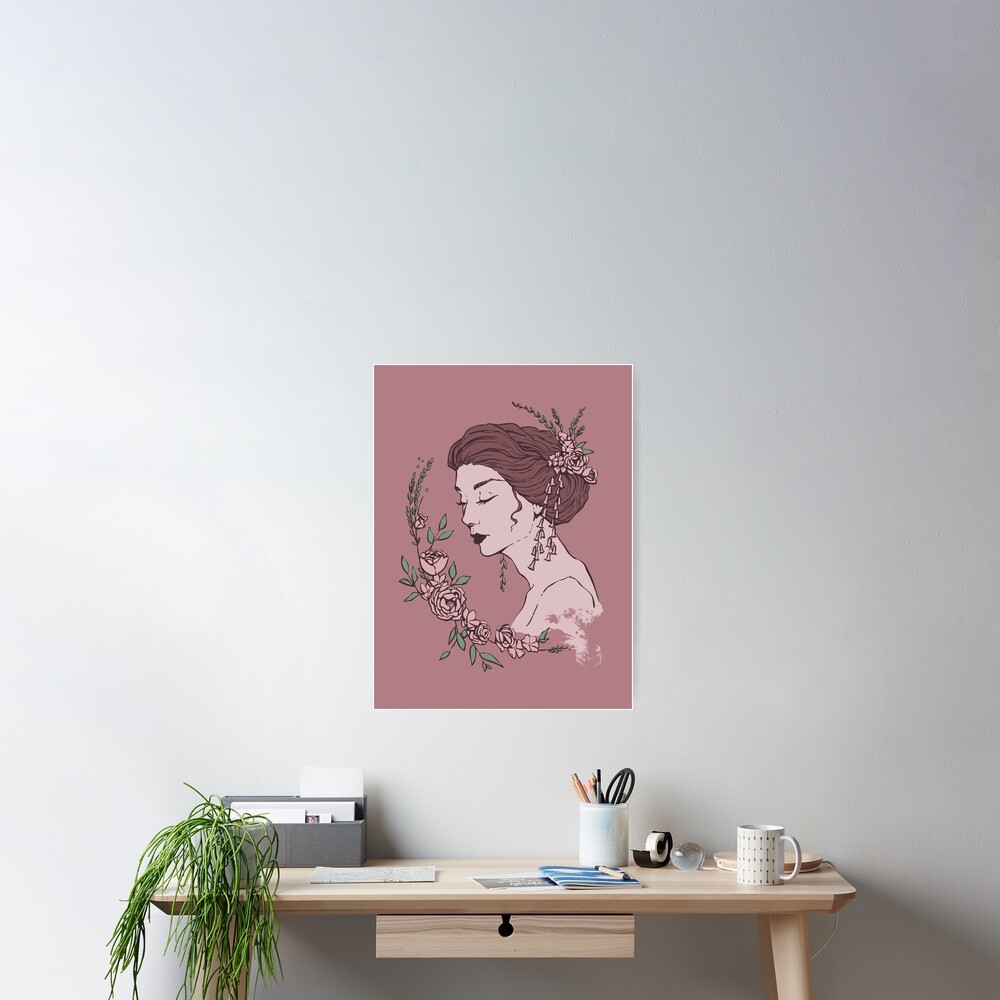 Persephone Pink Poster By Forlornfables Redbubble
