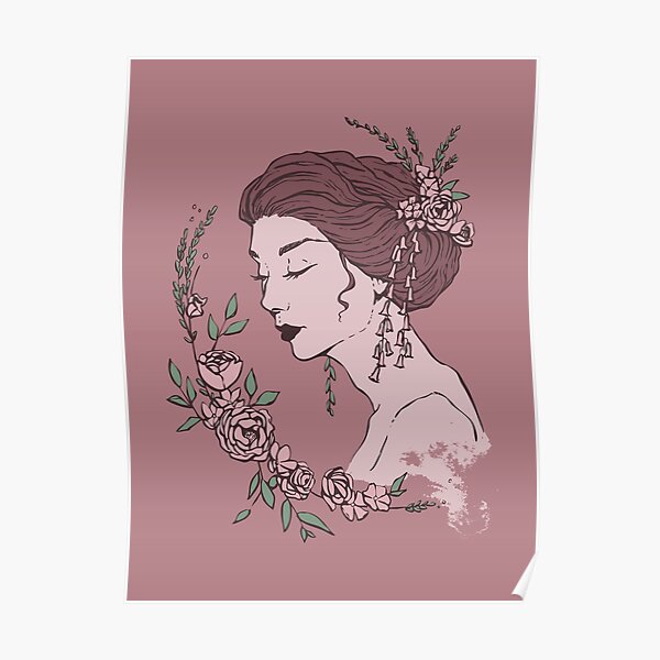 Persephone Pink Poster By Forlornfables Redbubble