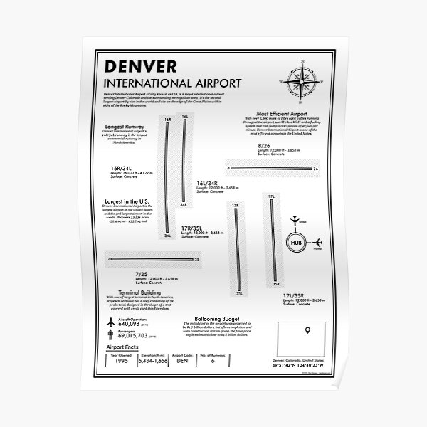 "DEN: Denver International Airport" Poster by rigisdesign | Redbubble