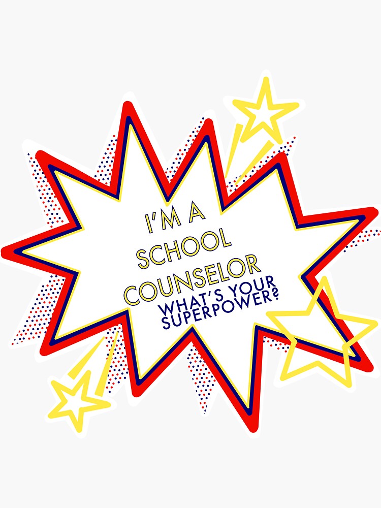 "School Counselor Superhero" Sticker for Sale by Sstigli1 | Redbubble