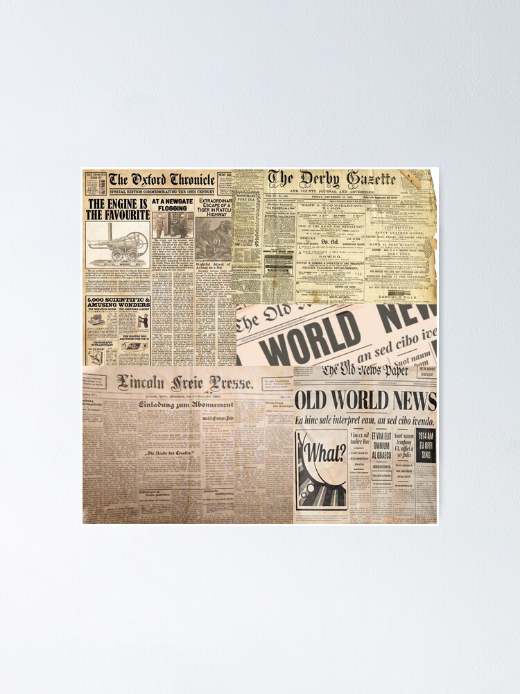 "old newspaper collage" Poster for Sale by Celise21 | Redbubble