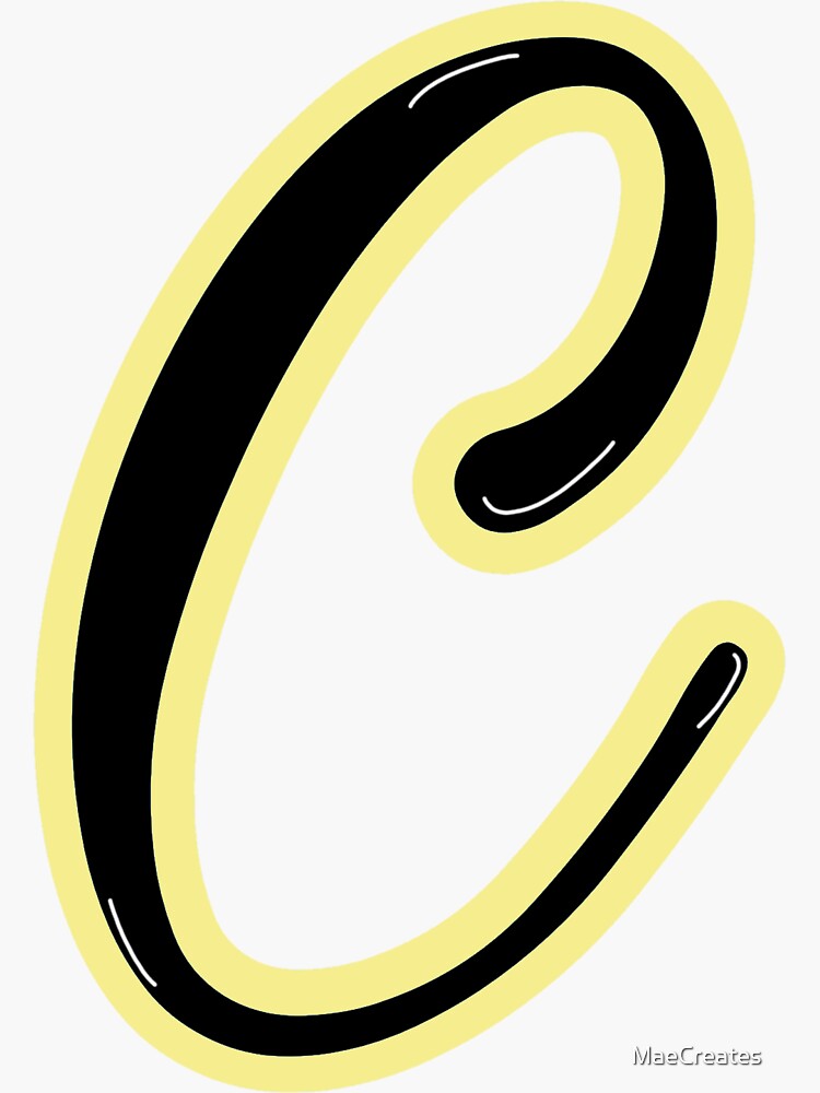 "Light Yellow Letter C" Sticker for Sale by MaeCreates | Redbubble