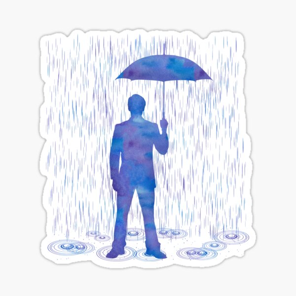 "Raining In Puddles with Umbrella" Sticker for Sale by AskGriff | Redbubble