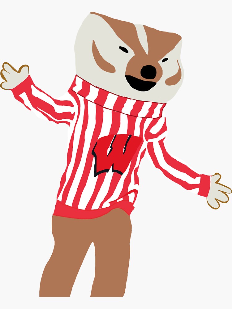 "Wisconsin Badger Cartoon" Sticker by GabiConidi | Redbubble