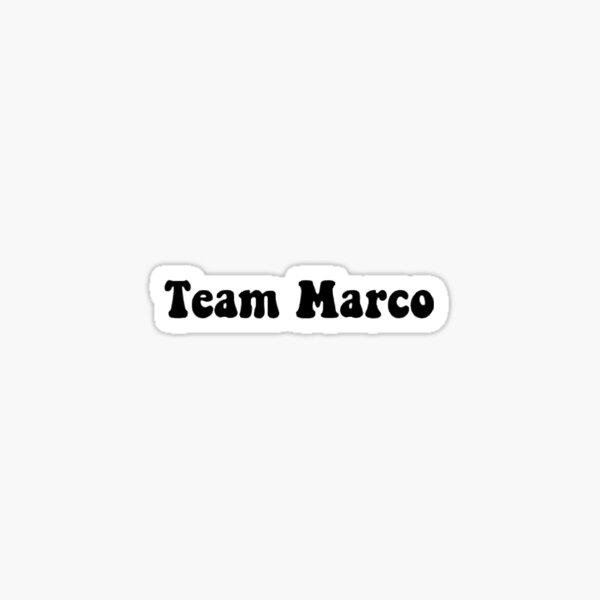 "Team Marco/ Kissing Booth " Sticker by Aileenl07 | Redbubble