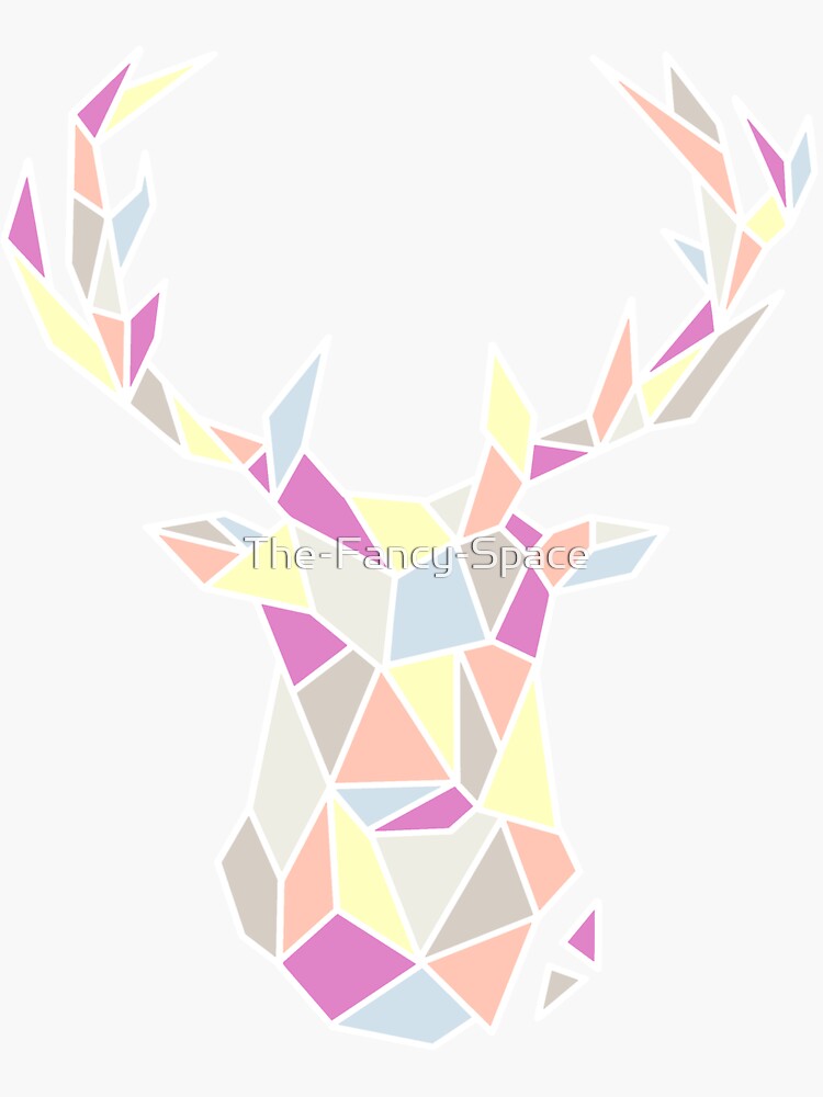 "Geometric colorful elk" Sticker by The-Fancy-Space | Redbubble
